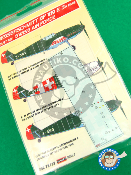Kora Models: Marking / livery 1/72 scale - Messerschmitt Bf 109 E-3 - water slide decals - for ...